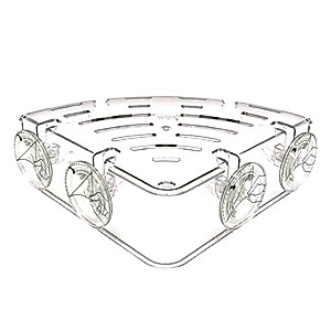 RoomForLife - Clear Corner Shelf- 10 by 3 by 3 - Suction and Adhesive Attachment - Bathroom - Garage - Kitchen - Plant Shelf
