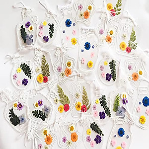 40Pcs Transparent Dried Flower Bookmarks DIY Bookmarks, Flower Bookmarks Maker, Handmade DIY Transparent Beautiful Flower Page
