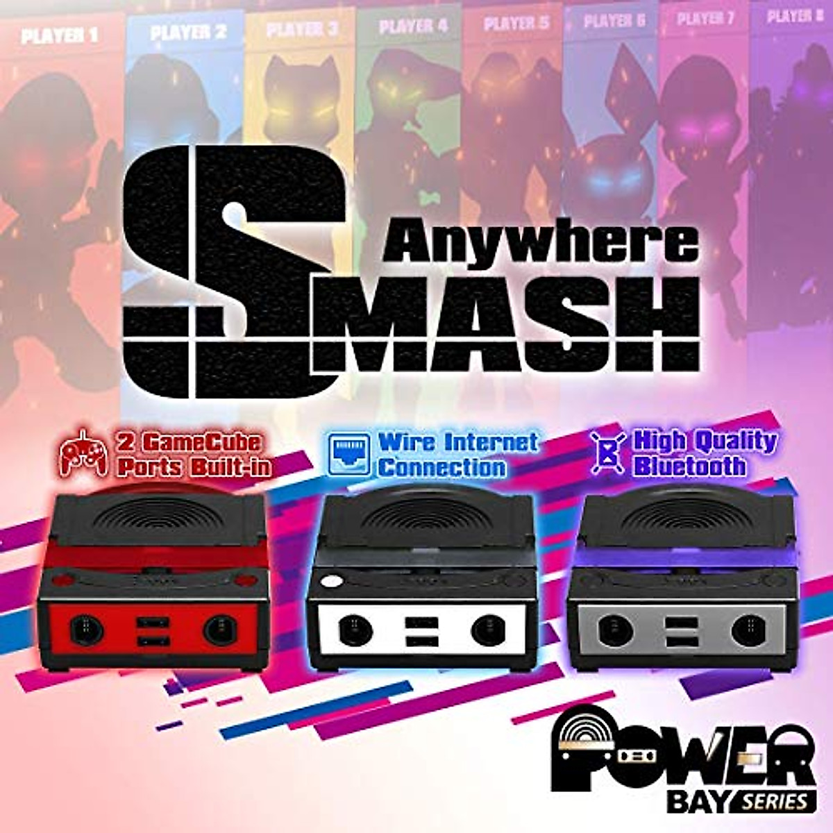 Brook Power Bay Crimson - Portable and Fast Charging Dock Stand, Docking Station for NS Switch, Compatible with Switch and GC Controllers, Support HDMI Out Put