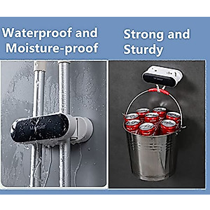 Mop and Broom Holder,Broom and Dustpan Hanger Holder Wall Mount Waterproof Heavy Duty Self Adhesive Gripper No-Drilling,Space Saver Tool Organizers For Kitchen,Garage,Bathroom,Laundry Room(White)