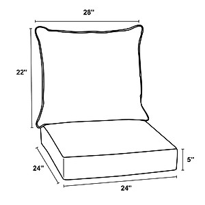 AURFIAIUOP 2-Piece Deep Seating Cushion Set Floral Seamless Tropical Summer Exotic Flowers Palm Leaves Jungle Leaf Dining Chair Bench Replacement Deep Seat Cushions for Indoor Outdoor Patio Furniture