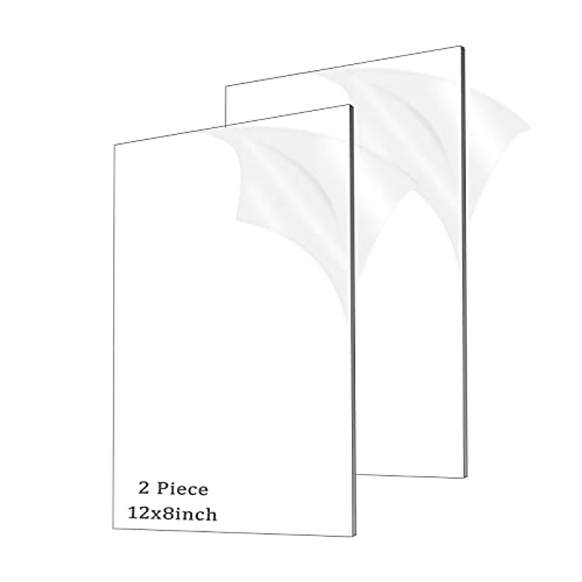 ADTDA 2 Pieces 1/8" Thick (3mm) Acrylic Sheets,Clear Cast Plexiglass 8” x 12” with Protective Paper for Signs DIY Display Projects,Craft,Photo Frames