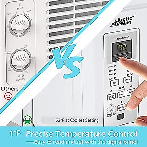 Arctic King 10,000 BTU Window Air Conditioner, Cools up to 450 Sq. Ft, with Digital Panel and Remote Control, Easy Installation, for House, Apartment, and Office (Renewed)