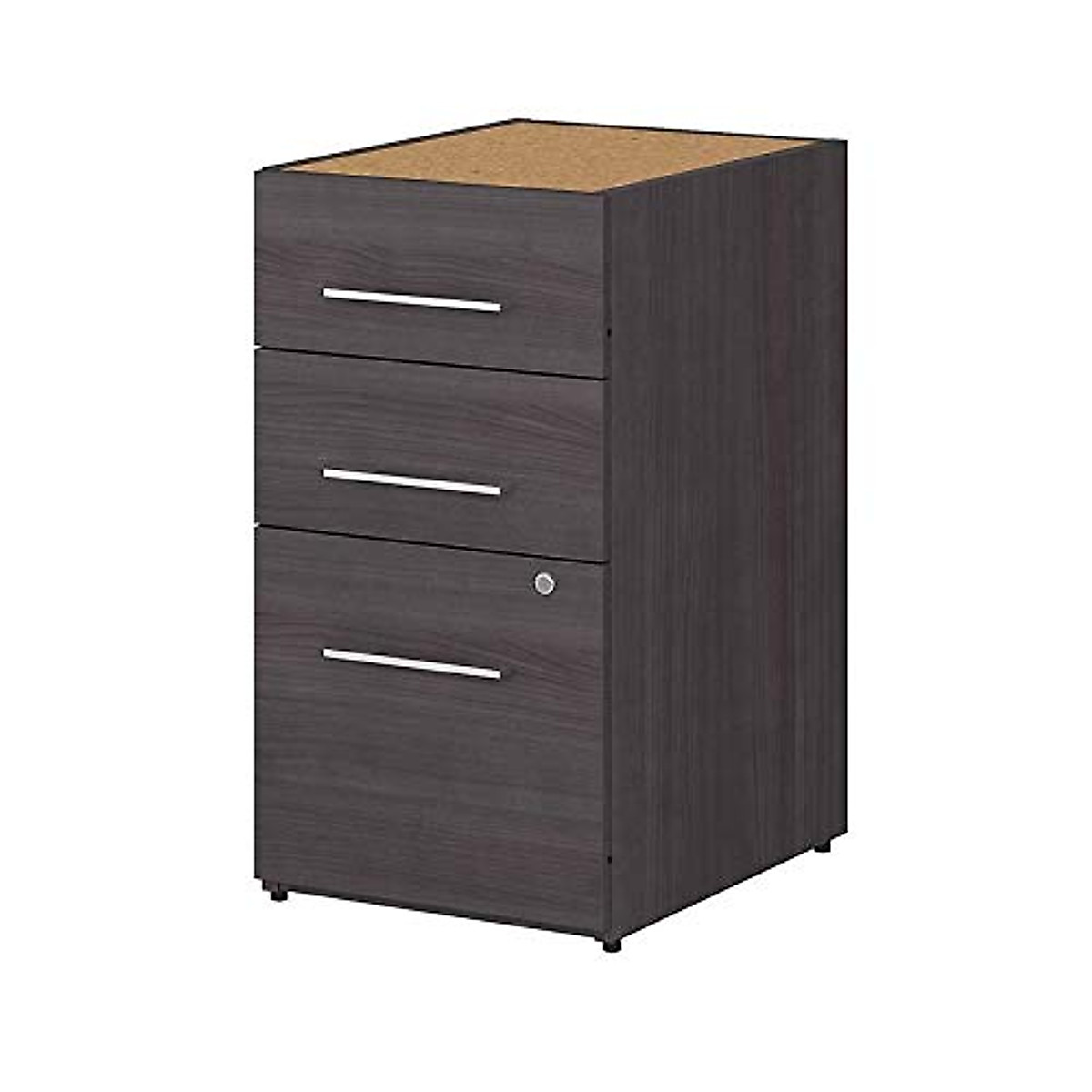 Bbf Office 500 16W 3 Drawer File Cabinet in Storm Gray - Engineered Wood