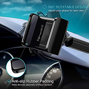 Newward Car Phone Holder Mount, [ 2 Different Sizes Clamp ] Long Arm Windshield Universal Cell Phone Holder for Car Truck [Strong Suction Anti-Shake Stabilizer] Compatible iPhone Android Smartphones