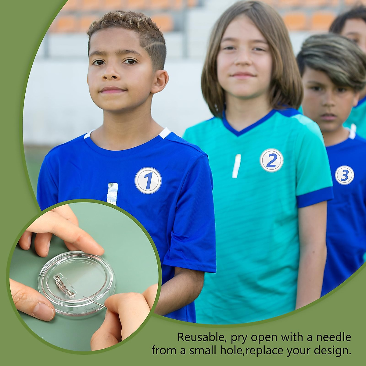 BIGNC 20 Set Clear Plastic Craft Button with Pin,Pins Buttons Design a Button for DIY Crafts(2.36 Inch)