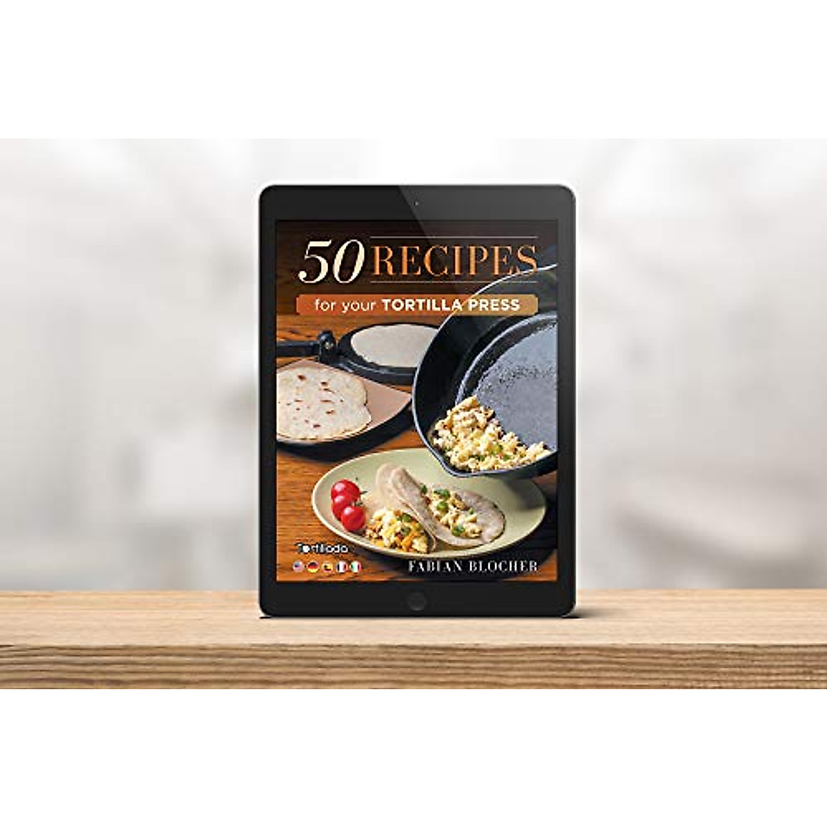 Tortillada – 10 inch Tortilla Press + Parchment Paper (100 pcs) - Pre-Seasoned Cast Iron with Recipes E-Book