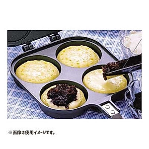 JapanBargain 4742, Japanese Obanyaki Pan Stuffed Pancake Toaster Large 3 inch Pancake Maker Nonstick Aluminum Pan, Four Molds