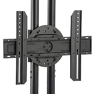 Displays2go DSTAND2BK Heavy Duty TV Stand for Dual HDTV Mounts, 32-70 Inch, Stationary