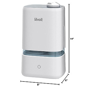 LEVOIT 4L Humidifiers for Bedroom Large Room & Essential Oil Diffuser, Ultrasonic Quiet Cool Mist for Baby, Plants, Last up to 40Hours, Dual 360° Rotation Nozzles, Handle Design, Auto Shut Off, Blue