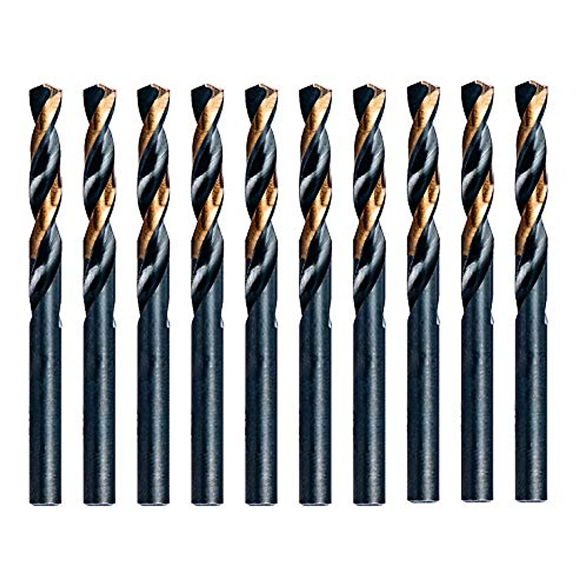 MAXTOOL 5/64" 10pcs Identical Screw Machine Drills HSS M2 Twist Stub Drill Bits Black-Bronze Fully Ground Straight Shank Short Drills; SMF02H10R05P10