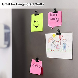 Coideal Mini Magnetic Hinge Clips - 30 Pack 31mm Small Metal Refrigerator Bulldog Clip with Strong Magnet Scratch Free - Best for Office School, Hanging Photo (Black)