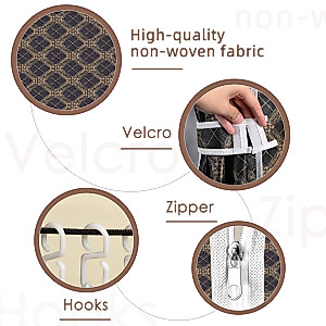 FUNFLOWERS Portable Wardrobe Storage Closet, Clothes Organizer with Non-Woven Fabric, Storage Shelves + Hanging Sections + Side Pockets, Durable & Easy to Assemble, 42" L x 18" W x 67" H, Black