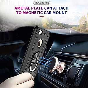 LeYi Compatible for iPhone se Case 2016 (Not Fit 2020), iPhone 5s Case, iPhone 5 Case, Armor Full-Body Phone Cover Case with 360 Degree Rotating Holder Kickstand for iPhone 5/5s/se, Black