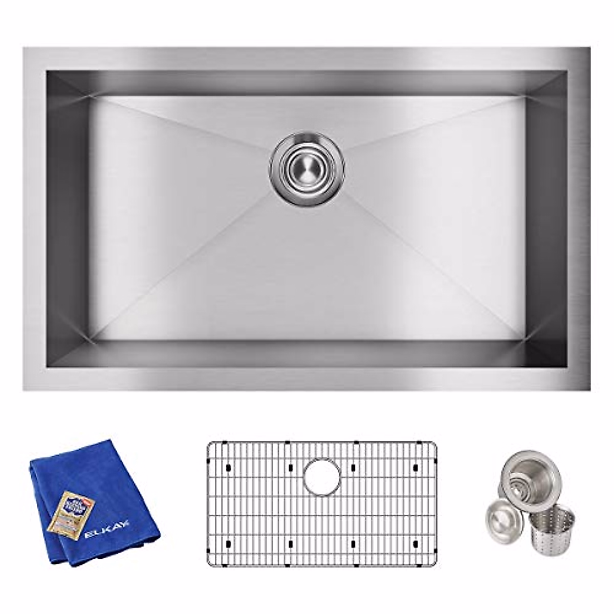 Elkay Crosstown 16 Gauge Stainless Steel, 30-1/2" x 18-1/2" x 10" Single Bowl Undermount Sink Kit
