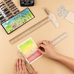 12 Inches/30cm Acrylic Clear T-Square Ruler, Inches and Metric, T Square Ruler, Transparent, T Ruler, for Crafting Drafting and General Layout Work Art Framing & Drafting Scrapbooking Crafting