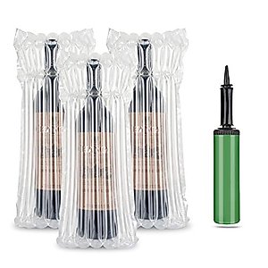 LIVEBAY 50 Packs Wine Bottle Protector, Inflatable Bags for Wine, Glass bottle protection, Inflatable Air Column Cushion Bags with Pump for Safe Transportation of Glass Bottles in Airplane Cushioning