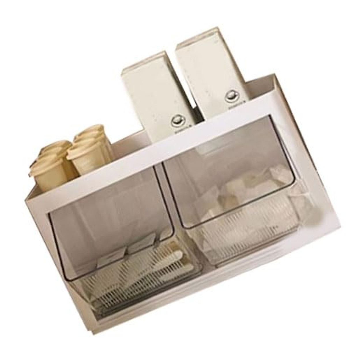 Tea Bag Storage Rack, Multifunctional Space Saving Compact Wall Mounted Coffee Capsule Holder for Office Pantry (Cream White)