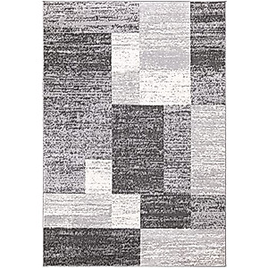 Rugshop Oslo Modern Geometric Boxes Area Rug 7'10" x 10' Gray