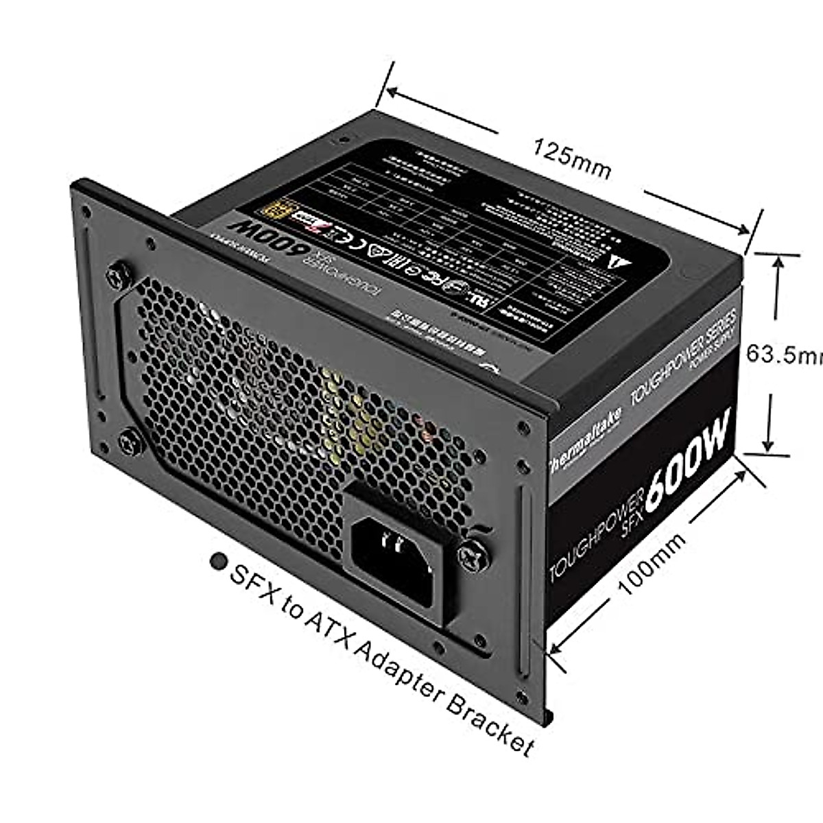 Thermaltake Toughpower SFX 600W 80+ Gold Fully Modular SFX 12V 3.3/ATX 12V 2.4 Power Supply 7 YR PS-STP-0600FPCGUS-G