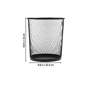 NUOBESTY Rubbish Container Round Mesh Wastebasket Trash Can Garbage Can Vintage Waste Bin Wastebasket Garbage Container Bin for Home Office Bathrooms Powder Rooms 11L Office Waste Basket