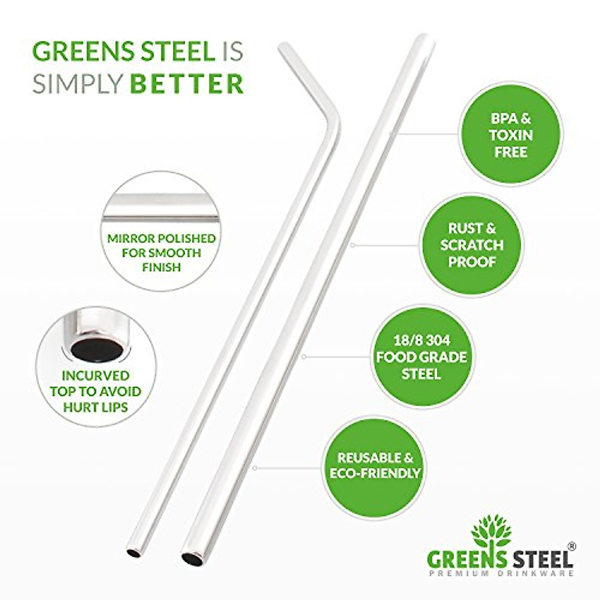 Stainless Steel Straws (Tall)