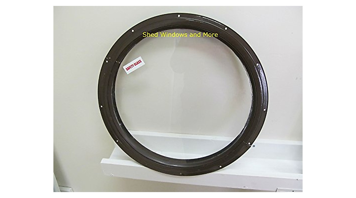 Small Brown 10 Inch Round Shed Window for Playhouses & More