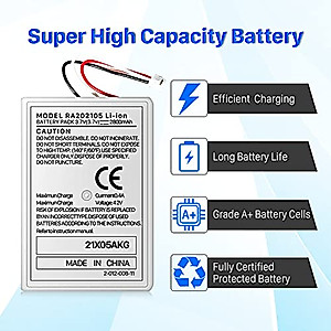 PS5 Controller Battery, [2800mAh] High Capacity Replacement New 0 Cycle Li-ion Battery for Sony Playstation 5 Dualsense Controller CFI-ZCT1 W B U Replace PS5 LIP1708 Battery Pack with Tool Kit