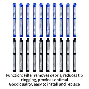 Airless Spray Gun Filter 287032 and 287033 Compatible with Suitable for Spray Gun Contractor II and FTx II Latex 60 Mesh 10pcs and 100 Mesh 10pcs(20 PCS)