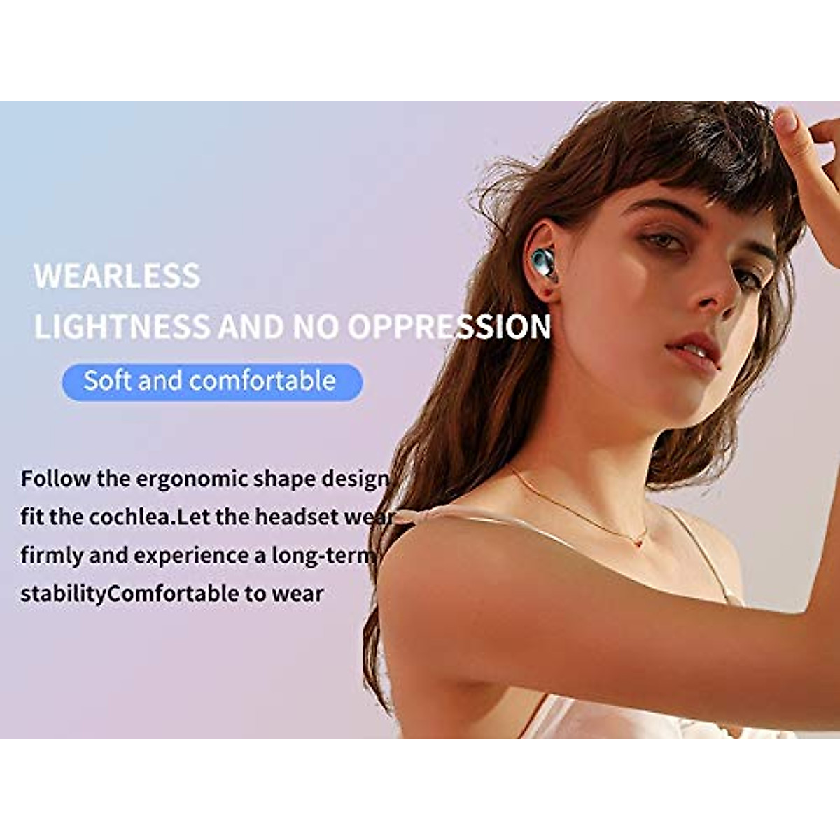 UScarmen Wireless Earbuds Bluetooth Headphones HiFi Sound Quality and Charging Case Digital Intelligence LED Display Earphones Built-in Mic Headset Deep Bass for Sport (Black)