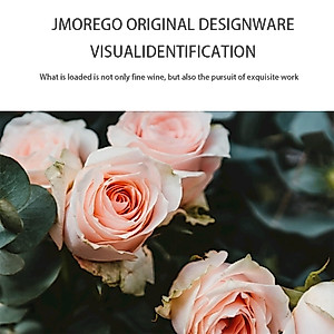 JMOREGO Creative Rose Flower Wine Glasses Crystal Red Wine Glasses, Goblet Wine Cocktail Juice Glass for Party Wedding Festival Bar Celebration,Stainless steel champagne red wine stopper (Pink)