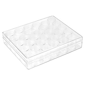 ZEONHEI 4 Pack 30 Jars Embroidery Diamond Painting Storage Containers, Clear Rhinestone Storage Containers with Lids and Stickers, Bead Storage Containers Glitter Organizers for Diamond Art Supplies