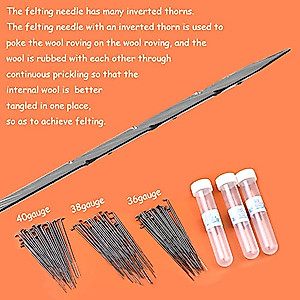 Mayboos 132 Pcs Needles Wool Felting Needles Supplies Felting Tools Needle Felting Tool with 3 Sizes Felting Needles for Beginner Professional