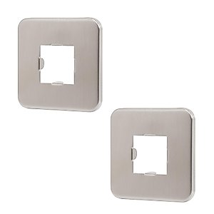 BathAce Shower Arm Flange, Stainless Steel Replacement Wall Split Flange/Escutcheon Plate Floor for Universal Standard Shower Head Arm Pipe (Square-Non Split-2 Packs, Brushed Nickel)