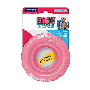(2 Pack) KONG Puppy Tires, Size Medium/Large Assorted Colours