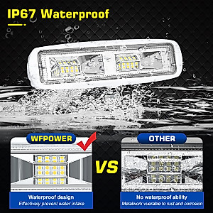 WFPOWER 2 Pack Boat LED Spreader Lights, 6.3inch 48W Super bright White marine Boat light Flood Beam Marine docking lights, IP67 Waterproof Light Bar 12V Deck Lamp for Pontoon Boat Fishing