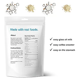 Drink Wholesome Dairy Free Milk Powder | Coffee Creamer Powder | For Sensitive Stomachs | Vegan | Lactose Free | No Gums | No Oils | Just 2 Ingredients | 1.07 lb