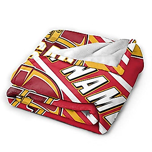 Yieking Custom Gifts for Men Football City Blanket for Bed Add Name and Number Throw Blankets, 40" x 50", 50" x 60", 60" x 80"