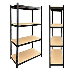 Shelving Unit Metal Shelf with 4 Tier Layer Rack Strong Steel, Adjustable Shelves Metal Shelving Rack 1411 LBS Capacity, Standing Shelving Unit Multipurpose Shelf 63.78 x 31.5 x 15.74 inch, Black