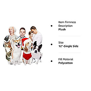 OARSE Custom Pet Pillows Personalized with Photo Pillow Shaped Looks Like Your Dog Cat Picture Customized Pets Gifts for Owners - Single Sided Print 12 Inch