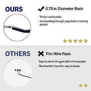 Lhysn Yoga Ball Holder, Wall Rack for Gym Garage Storage Yoga Ball, Suitable for Yoga Ball/Stability Ball/Theraband Ball/Stability Balls for Exercise/Barre Ball/Yoga Block/Basketball/Volleyball