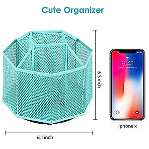 Cute Rotate Art Supply Organizer, Colored Pencil Holder - Art Caddy Accessories Carousel, Spinning Desk Office Supplies Storage for Home, Office, Classroom & Art Studio - Green