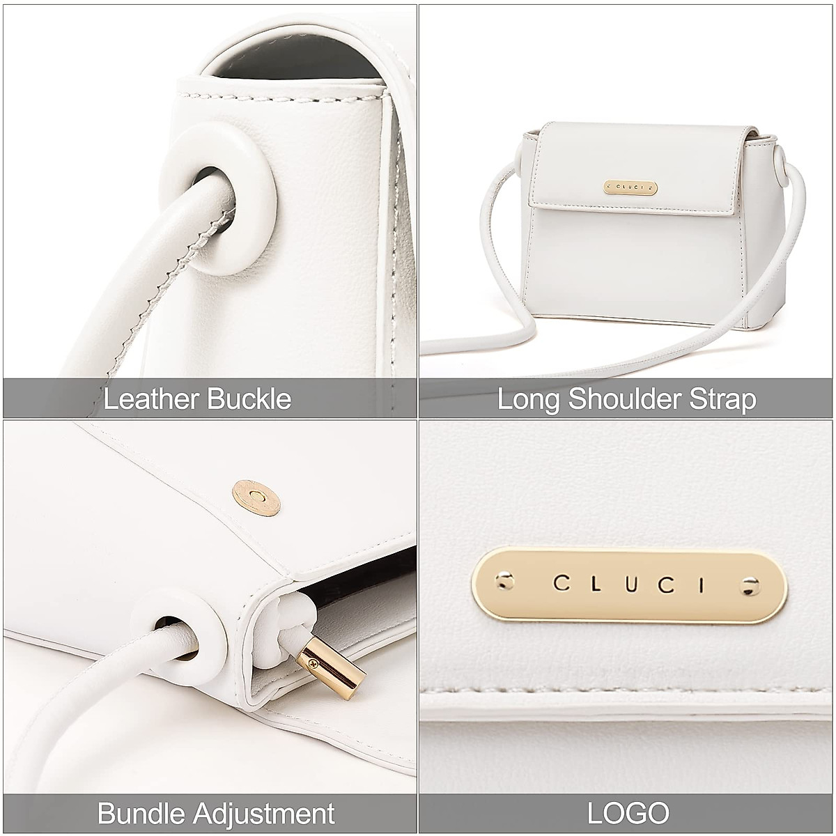 CLUCI Small Crossbody Purses for Women Leather Travel Vacation Cellphone Ladies Fashion Shoulder Bags