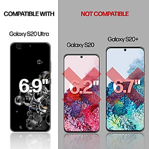 Power Theory Designed for Samsung Galaxy S20 Ultra Screen Protector [Not Glass], Easy Install Kit, Case Friendly, Full Cover, Flexible Film Anti Scratch, 2 Pack