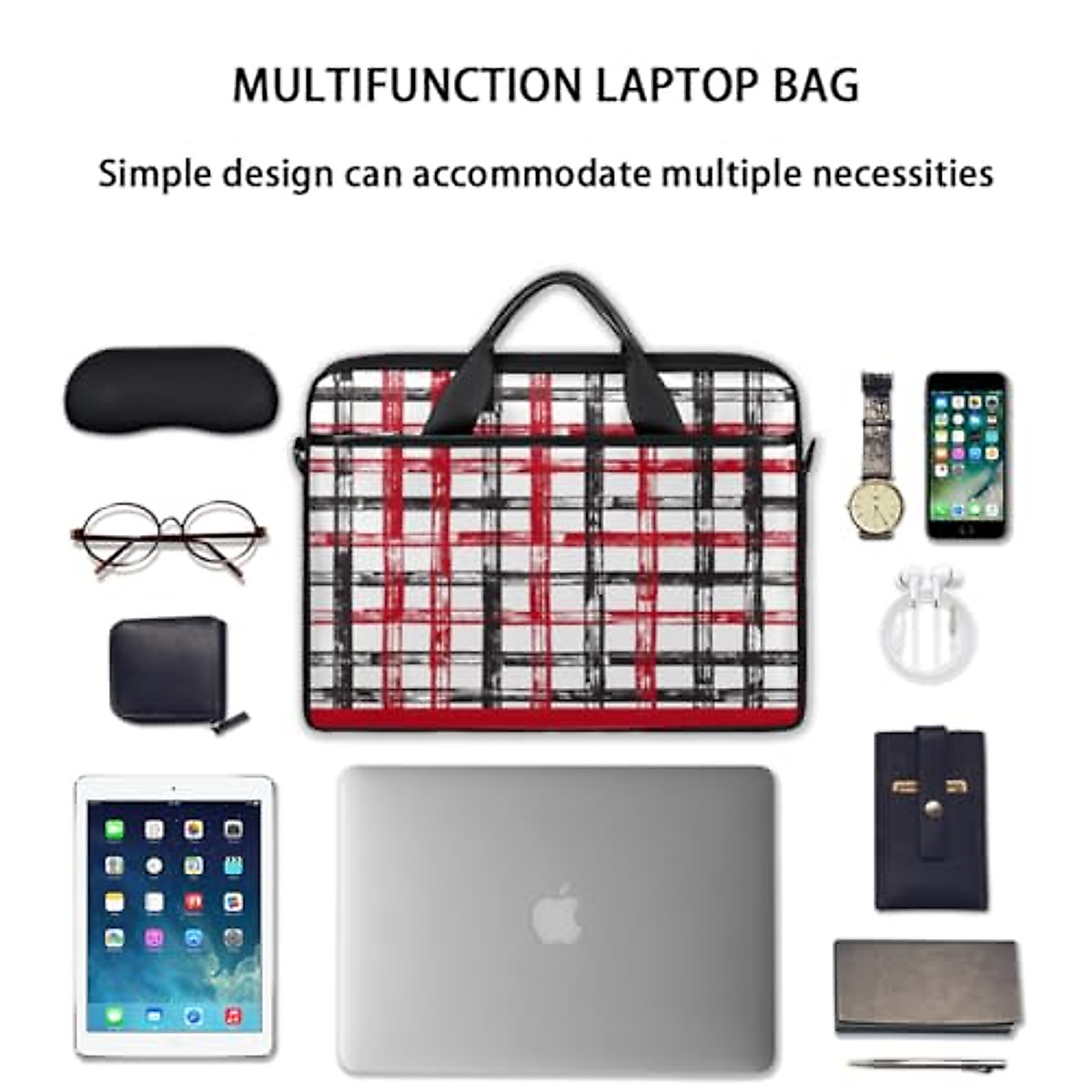 Retro Square Laptop Computer Bag Waterproof Shoulder Messenger Bag 13-15 inch Durable Laptop Tote Bag with Shoulder Strap Handle Lightweight Crossbody Briefcase