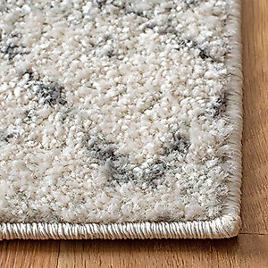 SAFAVIEH Madison Collection 5'1" x 7'6" Ivory/Charcoal MAD798D Moroccan Boho Distressed Non-Shedding Living Room Bedroom Area Rug