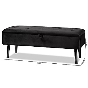Baxton Studio Caine Benches & Banquettes, Black/Dark Brown