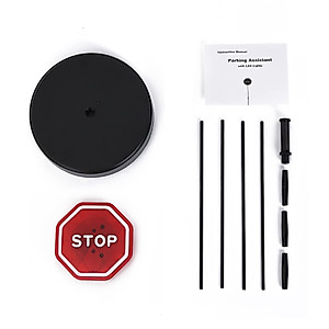 Amiss Flashing LED Stop Sign for Garage Parking Assist, Parking Stopper for Garage, Garage Car Stoppers Indicator, Parking Sensors for Vehicles, Bumper Guards Aid, Car Exterior Accessories (1-Pack)