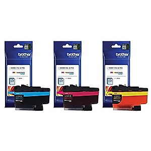 Brother Genuine Ultra High Yield Cyan Magenta and Yellow Ink Cartridge Set, LC3035C, LC3035M, LC3035Y