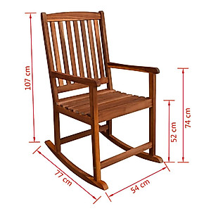 WEHUOSIF Outdoor Rocking Chair,Patio Rocker,Camping Rocker,Wooden Rocking Chair,Pool Rocker,High Back Rocking,Balcony Rocking Chair,for Garden, Lawn, Backyard,Indoors, Patio,Acacia Wood